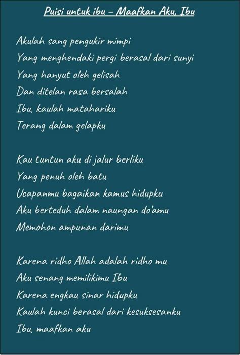 Puisi Ibu Karya Mustofa Bisri Newstempo