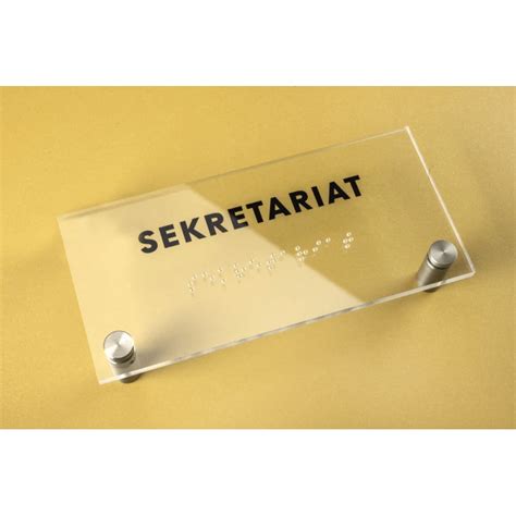 Sekretariat Tabliczka Z Plexi Z Pismem Braille A Na Dystansach Wym