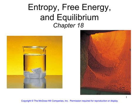 Entropy Free Energy And Equilibrium Chapter 18 1