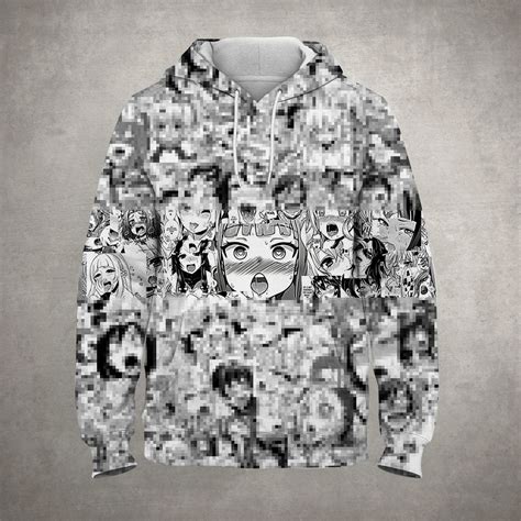 3d Ahegao Hoodie Sweatshirt Hooded Men Women Shy Girl Face Cosplay Sweatshirts Anime Streetwear