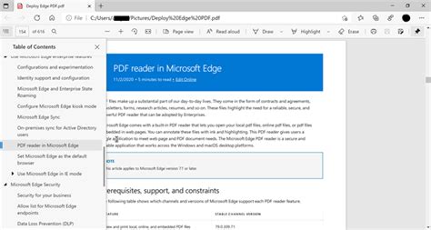 microsoft edge의 pdf 읽기 프로그램 microsoft learn