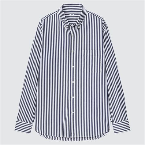 Uniqloのエクストラファインコットンブロードストライプシャツ（長袖） Stylehint