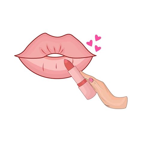 Ilustración de lápiz labial Vector Premium
