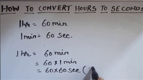how to convert hours to seconds youtube