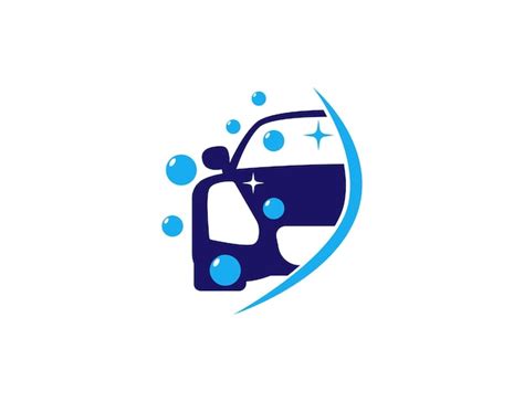 Ilustración de diseño de logotipo de lavado de autos Vector Premium