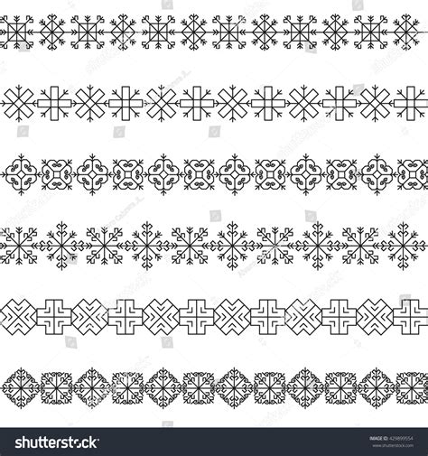 Variations Ancient Latvian Sun Borders Vector Stock Vector Royalty