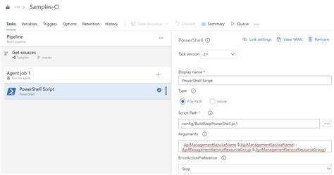 powershell parameters in the azure devops pipelines