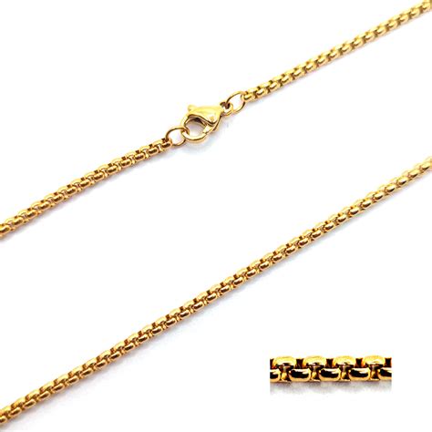 Cadena Acero Dorado Eslab N Redondo Mini Mm X Cm Estiloss