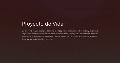 Proyecto De Vida