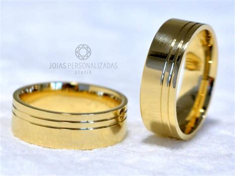 Alian As Quadradas Em Ouro K Frisos Laterais