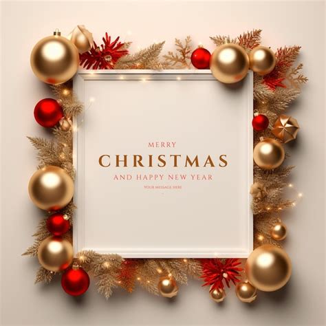 Moldura de natal decoração de natal realista PSD Grátis