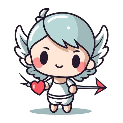 Personaje de dibujos animados de ángel cupido ilustración vectorial de