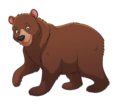 Ilustración animal de dibujos animados de oso pardo Vector Premium