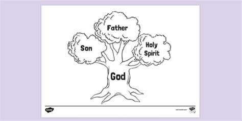 FREE The Holy Trinity Tree Colouring Colouring Sheets