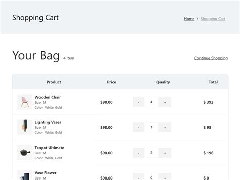 Dribbble Nikhilroy2 Github Io Reactjs Ui Shopping Cart Table Png By