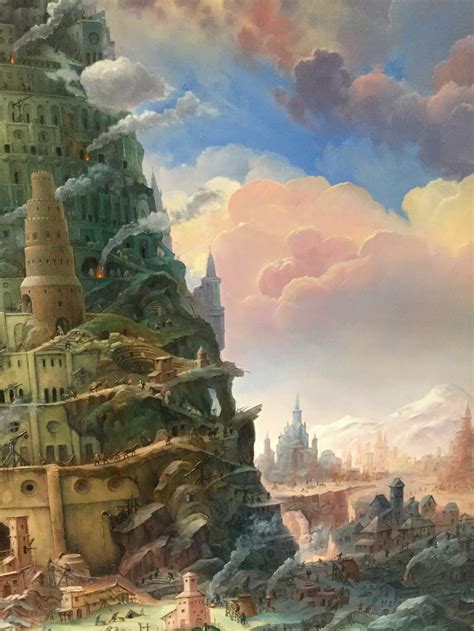 The Tower Of Babel Oil Painting By Alexander Mikhalchyk Artfinder