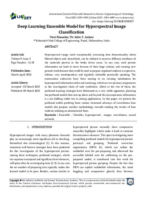 pdf deep learning ensemble model for hyperspectral image classification international