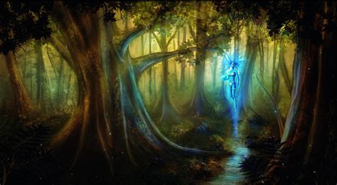 Sfondi Luce Del Sole La Pittura Foresta Fantasy Art Riflessione
