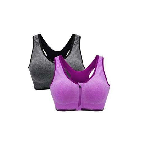 Soutien Gorge de Sport pour Femme Fermeture Éclair Avant Push Soutien