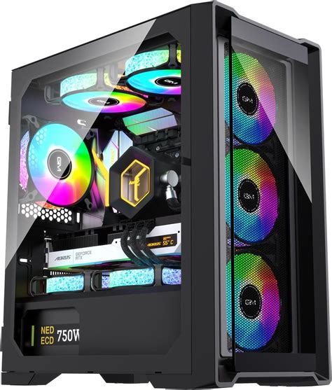 GIM ATX Mid Tower PC Case Dengan 4 RGB Fans Indonesia Ubuy