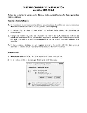 Fillable Online Instrucciones De Instalacin Del SUA IMSS Fax Email