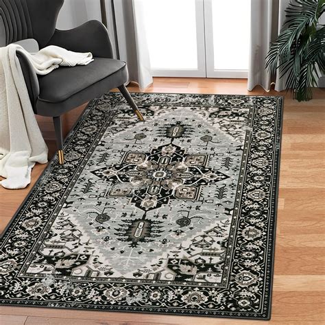 Amazon Lahome Boho Black Area Rugs 3x5 Washable Rugs For Bedroom