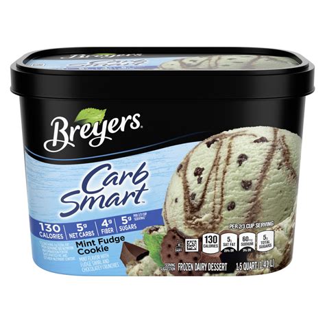 Breyers Carb Smart Frozen Dairy Dessert Mint Fudge Cookie Flavor