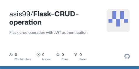 github asis99 flask crud operation flask crud operation with jwt authentication