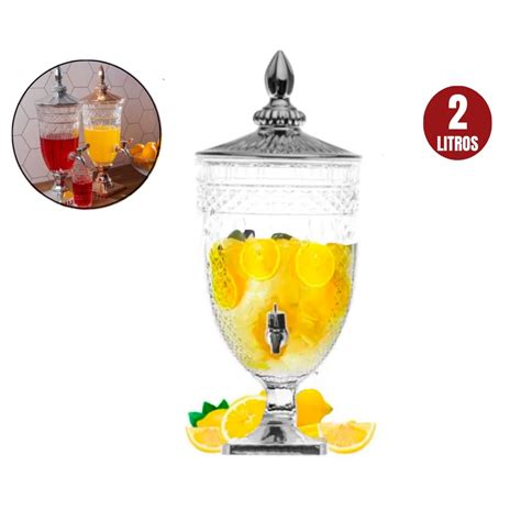 Suqueira Cristal Vidro Torneira Dispenser Suporte Para 2 Litros