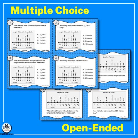 Line Plots With Fractions Differentiated Line Plot Practice Task