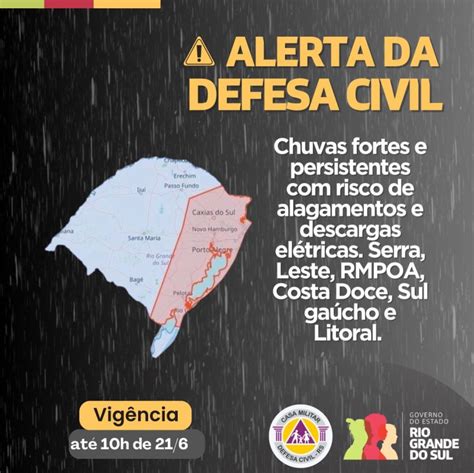 Alerta Para Chuvas Fortes E Persistentes Risco De Alagamentos E