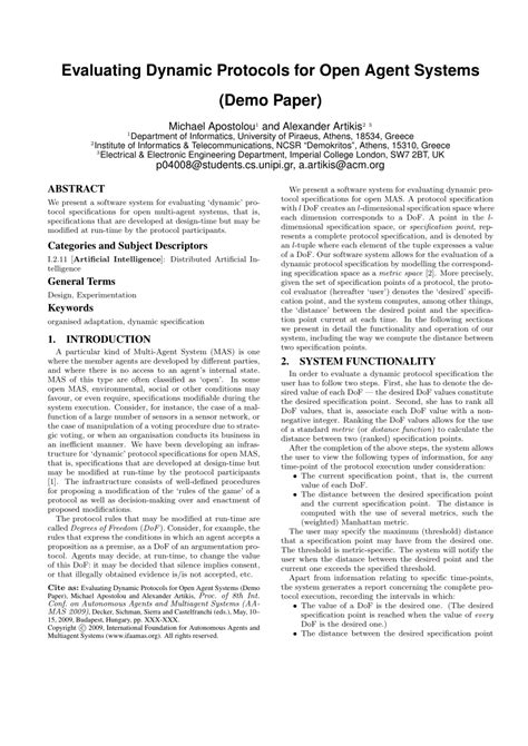 pdf evaluating dynamic protocols for open agent systems demo paper