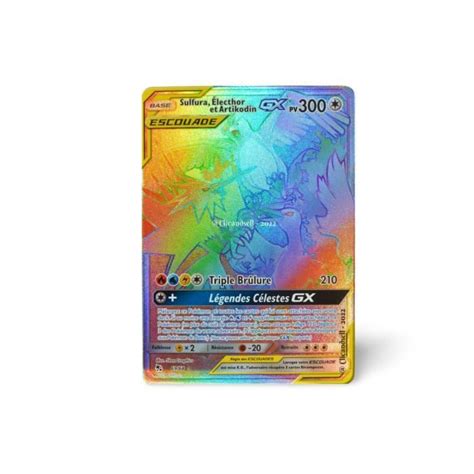 Carte Pokémon Sulfura Électhor et Artikodin GX 300 PV 69 68 SL11 5