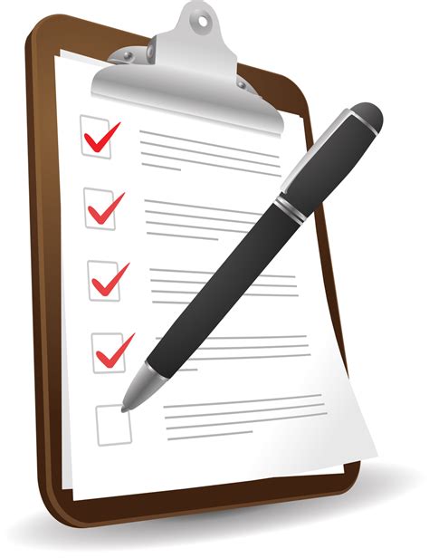 Clipboard Checklist Png Free Image Checklist Clipart Png Transparent