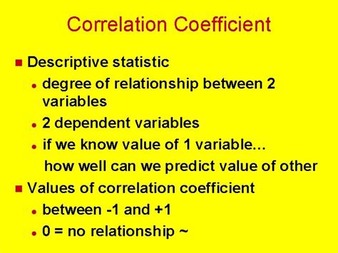 measures of the relationship between 2 variables correlation
