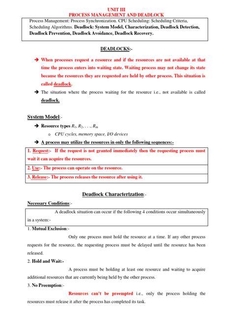 unit 3 os deadlock pdf process computing computer programming