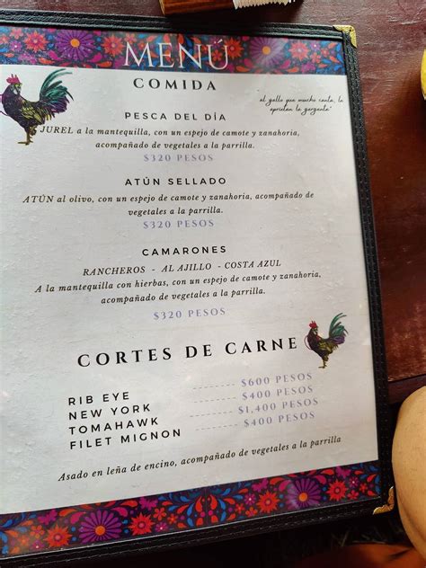 Menu at Los Portales de García restaurant Campeche