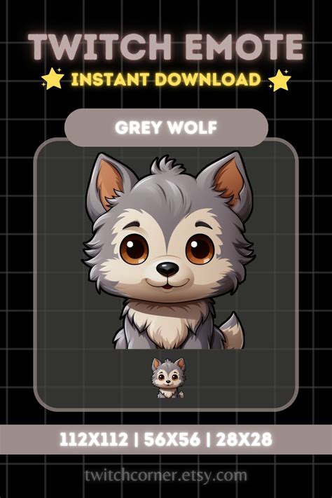Cute Grey Wolf Emote For Twitch Streamers Twitch Emote Etsy Sweden In