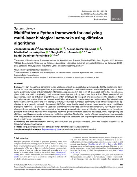pdf multipaths a python framework for analyzing multi layer biological networks using