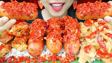 Asmr Daging Sapi Oseng Sosis Pedas Jamur Asam Manis Eating Sounds
