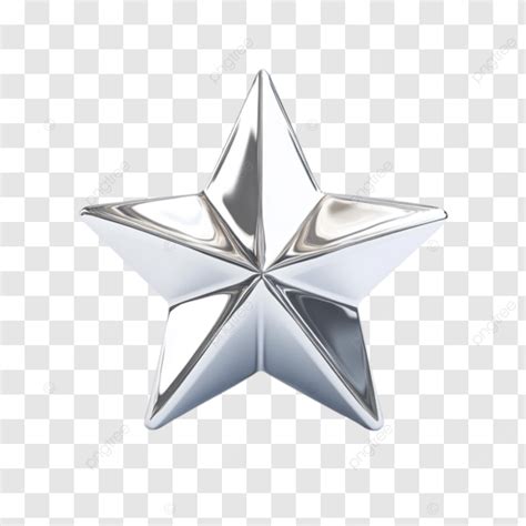 Elegante Estrella Plateada 3d Perfecta Para Decoración Y Diseño PNG