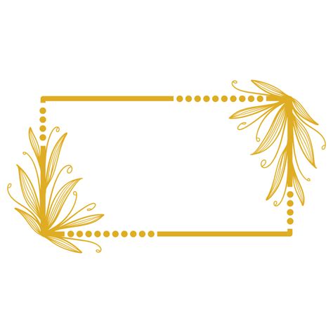 goldener rechteckrahmen mit blättern 13077816 PNG