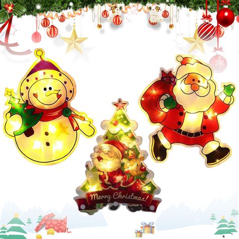 LED Saugnapf Lichterkette Weihnachten 3 Stück Saugnapf Weihnachten