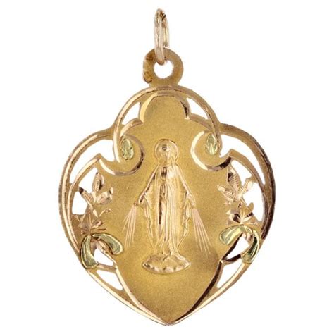 Medaglia Miracolosa Della Vergine Maria In Oro Rosa 18 Carati Francia