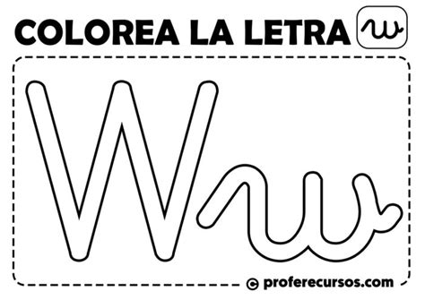 Letra W Para Colorear
