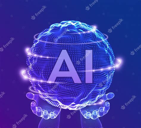 Premium Vector Ai Artificial Intelligence Logo In Hands Artificial
