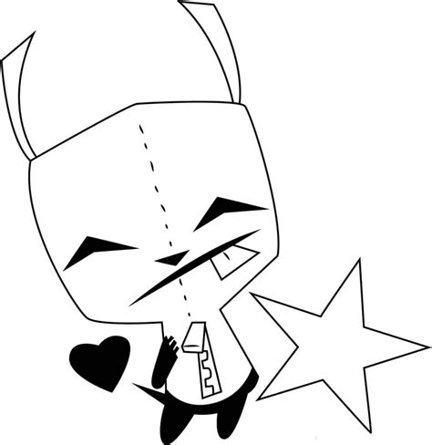 Gir in Invader Zim Coloring Pages Gir Coloring Pages Páginas para