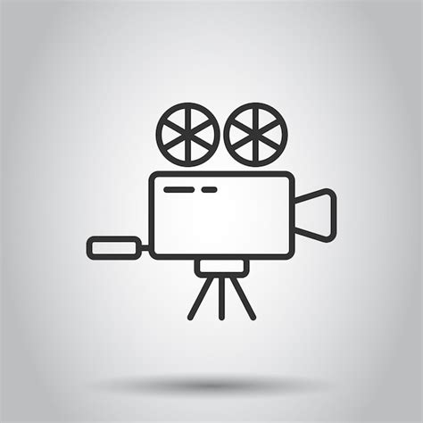 Icono de proyector en estilo plano ilustración de vector de cámara de