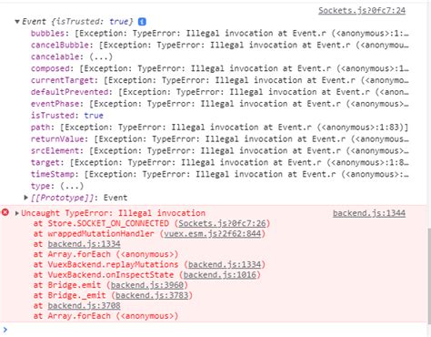 Reconnecting Uncaught Typeerror Illegal Invocation Issue
