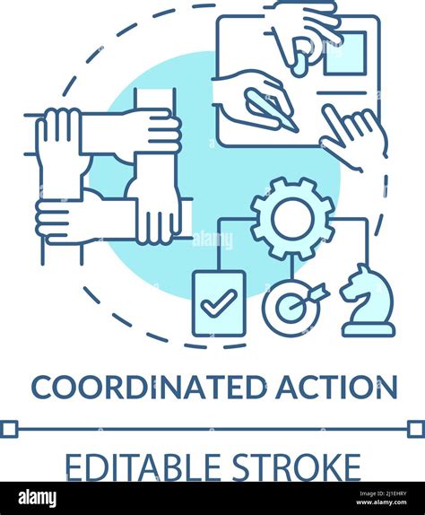 Coordinated Action Turquoise Concept Icon Stock Vector Image Art Alamy